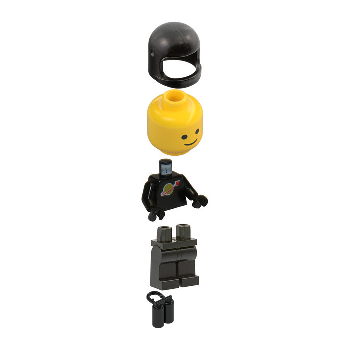 LEGO Classic Space Astronaut (Black) with Air Tanks Minifigure | Brick ...