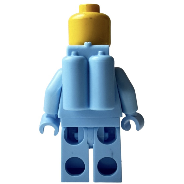 LEGO Classic Space Astronaut (Bright Light Blue) with Air Tanks without ...