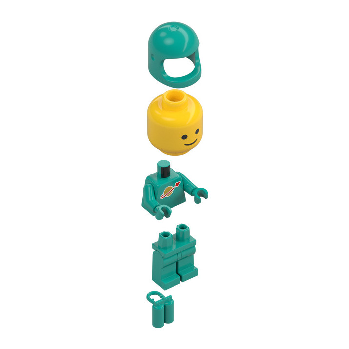 LEGO Classic Space Astronaut (Dark Turquoise) with Air Tanks Minifigure ...