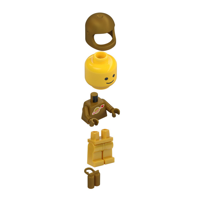 LEGO Classic Space Astronaut (Pearl Gold) with Air Tanks Minifigure ...