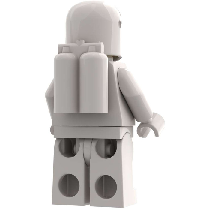 LEGO Classic Space Astronaut (White) with Air Tanks and Plain Torso ...