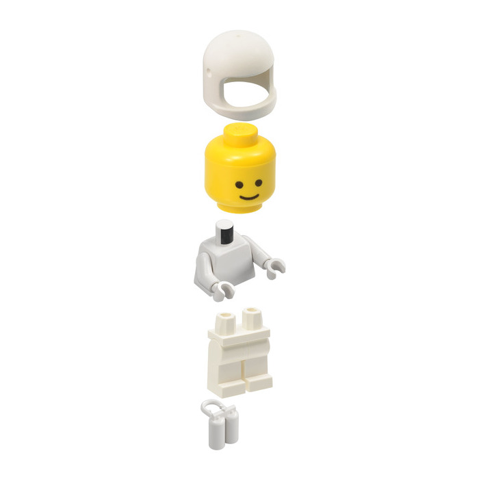 LEGO Classic Space Astronaut (White) with Air Tanks and Plain Torso ...