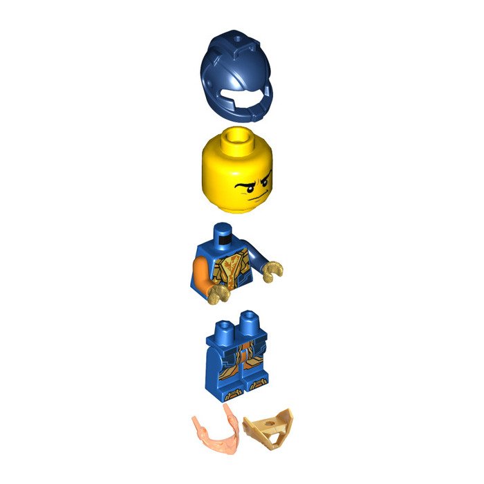 LEGO Clay with Neon Reddish Orange Visor and Gold Armor Minifigure ...