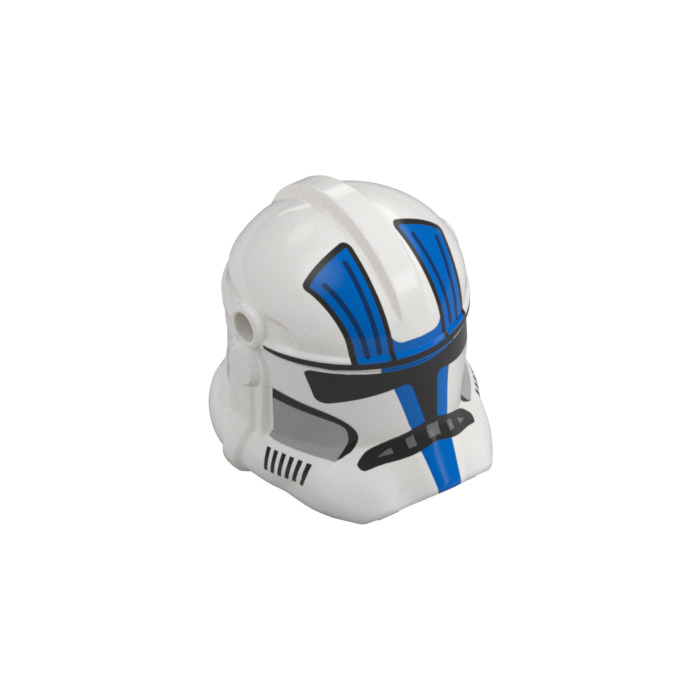 LEGO Clone Trooper Helmet (Phase 2) with Holes with 501st Blue and ...