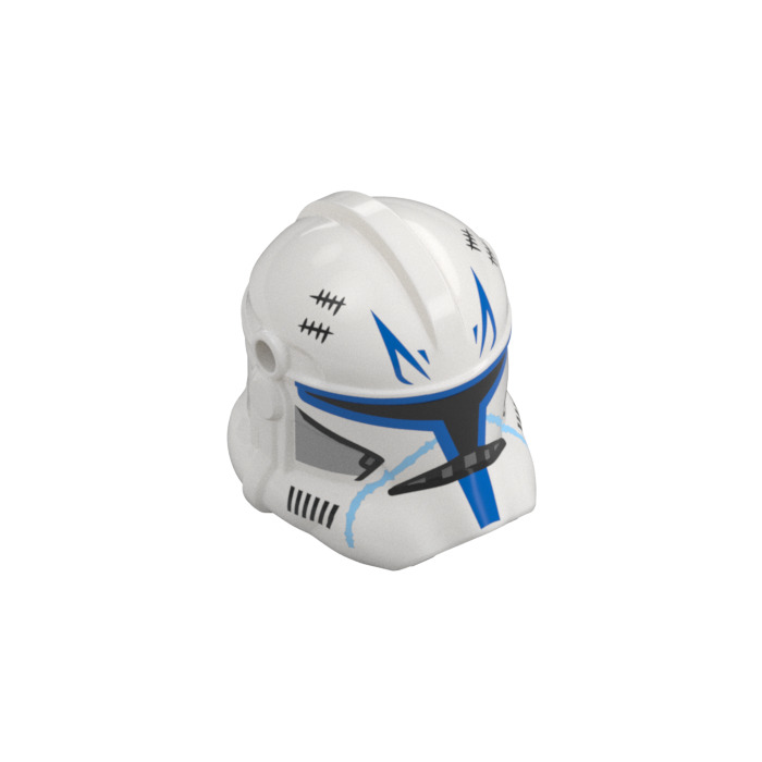 LEGO Clone Trooper Helmet (Phase 2) with Holes with Captain Rex Blue ...