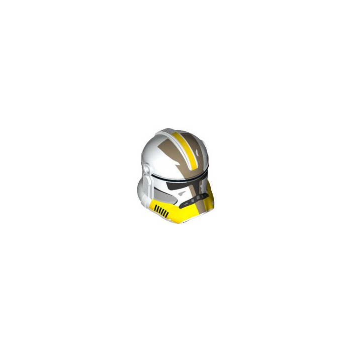 LEGO Clone Trooper Helmet (Phase 2) with Holes with Yellow and Dark Tan ...