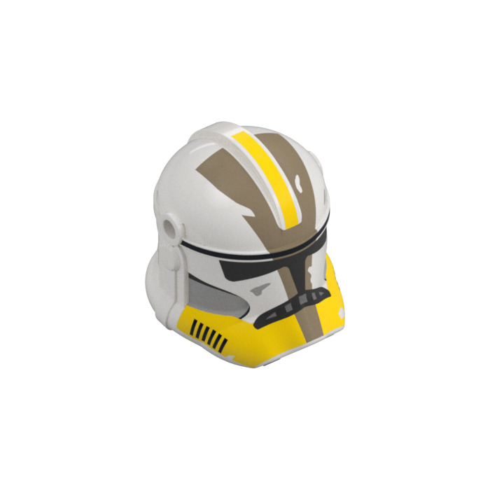 LEGO Clone Trooper Helmet (Phase 2) with Holes with Yellow and Dark Tan ...