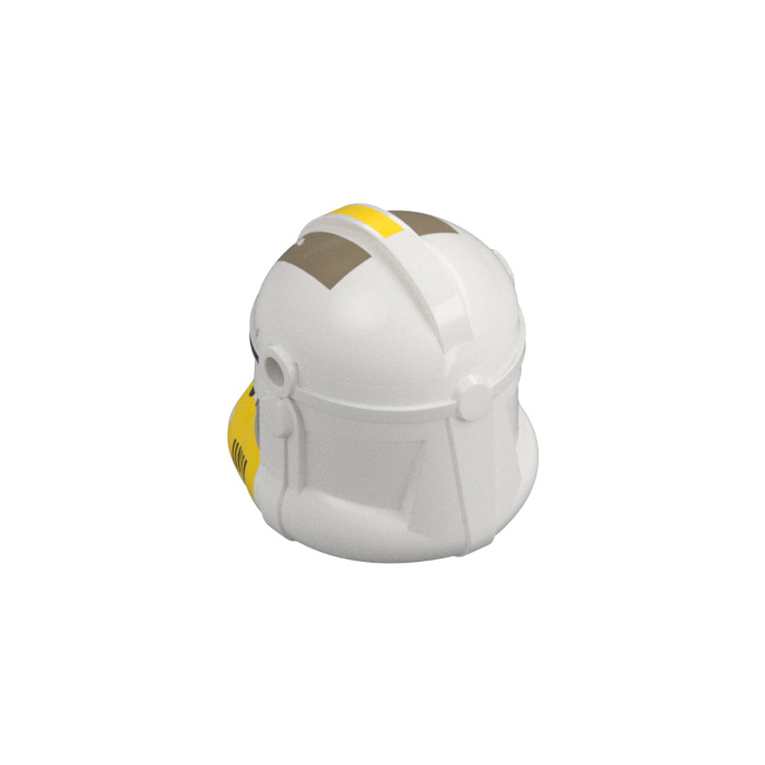 LEGO Clone Trooper Helmet (Phase 2) with Holes with Yellow and Dark Tan ...