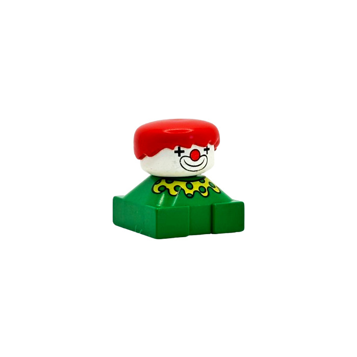 LEGO Clown with Red Hair and Yellow Collar on Green Base Duplo Figure ...