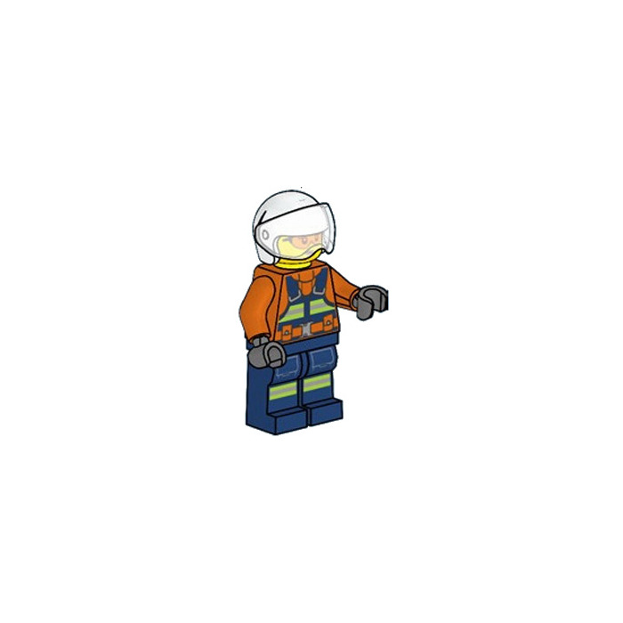 LEGO Coast Guard Helicopter Pilot (Female) with Dark Blue Overalls ...