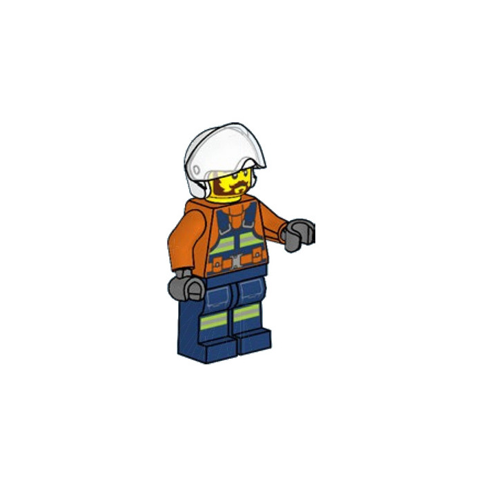 LEGO Küstenwache Hubschrauber Pilot (Männlich) mit Dark Blau Overalls ...