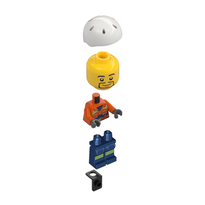 LEGO Coast Guard (Male) with Reddish Orange Jacket and Helmet with Neck ...