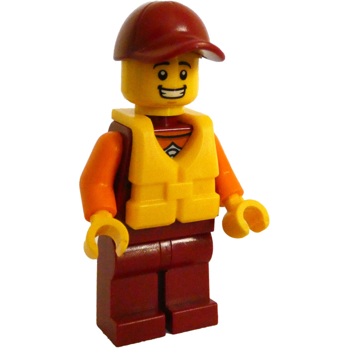 LEGO Coast Guard Man with Life Jacket and Dark Red Cap Minifigure ...
