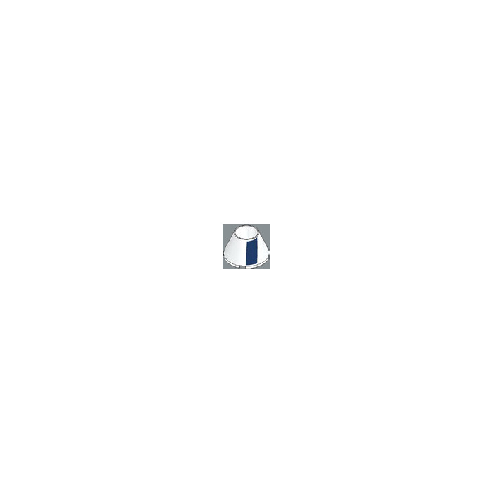 LEGO Cone 4 x 4 x 2 Hollow with Dark Blue Stripe (4742) | Brick Owl ...
