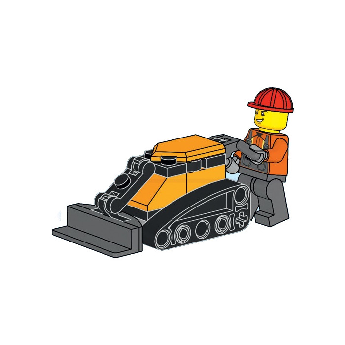 LEGO Construction Worker with Bulldozer Set L0002221 | Brick Owl