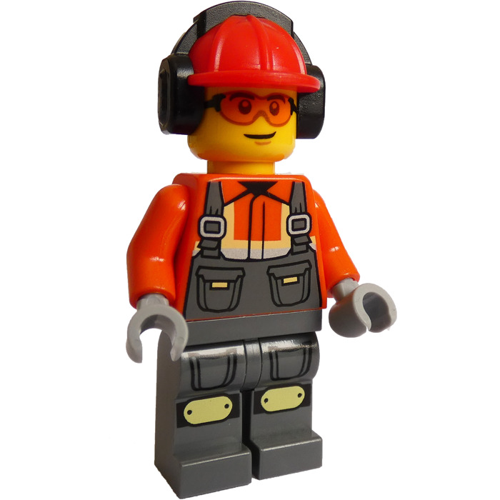 LEGO Construction Worker with Ear Protector Minifigure | Brick Owl ...