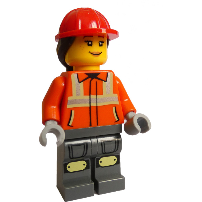 LEGO Construction Worker with Ponytail Minifigure | Brick Owl - LEGO ...