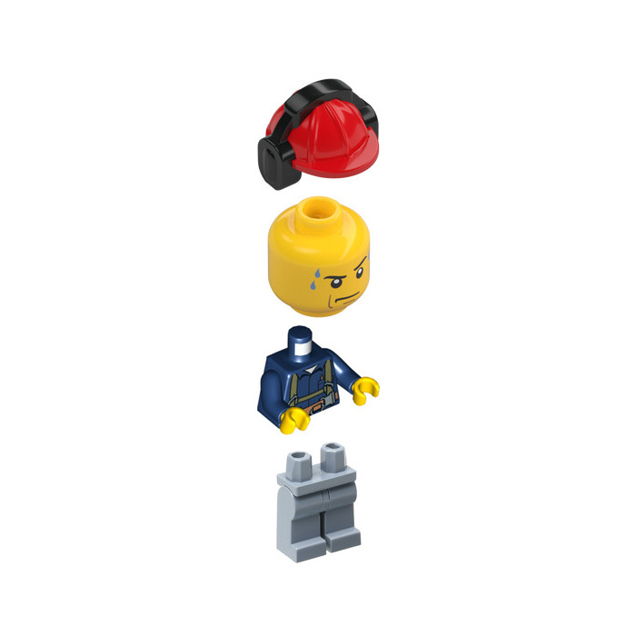 LEGO Construction Worker with Sweaty Face and Earmuffs Minifigure ...
