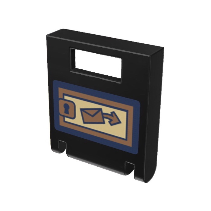 LEGO Container Box 2 x 2 x 2 Door with Slot with Locked Postbox Sticker ...