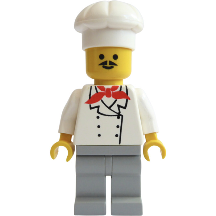LEGO Cook with red Scarf and Light Grey Legs Minifigure | Brick Owl ...