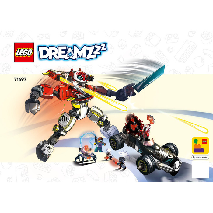 LEGO Cooper's Tiger Mech & Zero's Hot Rod Car Set 71497 Instructions ...