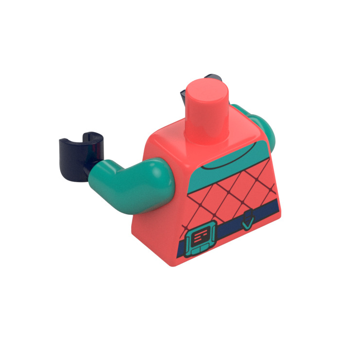 LEGO Coral Arctic Explorer - Female with Long Black Hair Minifig Torso ...