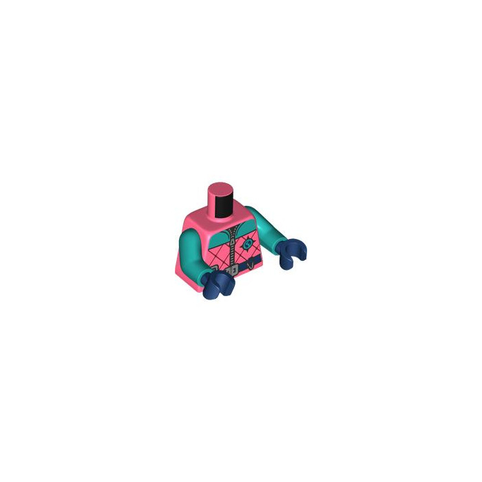 LEGO Coral Arctic Explorer - Female with Long Black Hair Minifig Torso ...