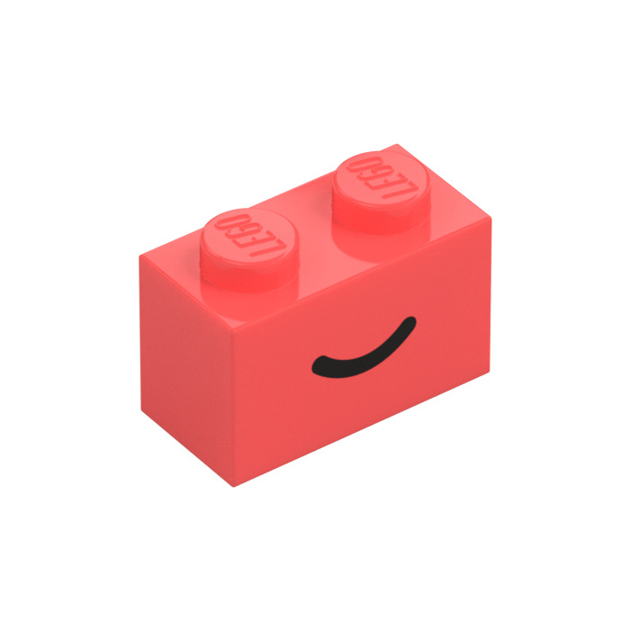 LEGO Brick 1 x 2 with Smile with Bottom Tube (102574 / 102701) | Brick Owl