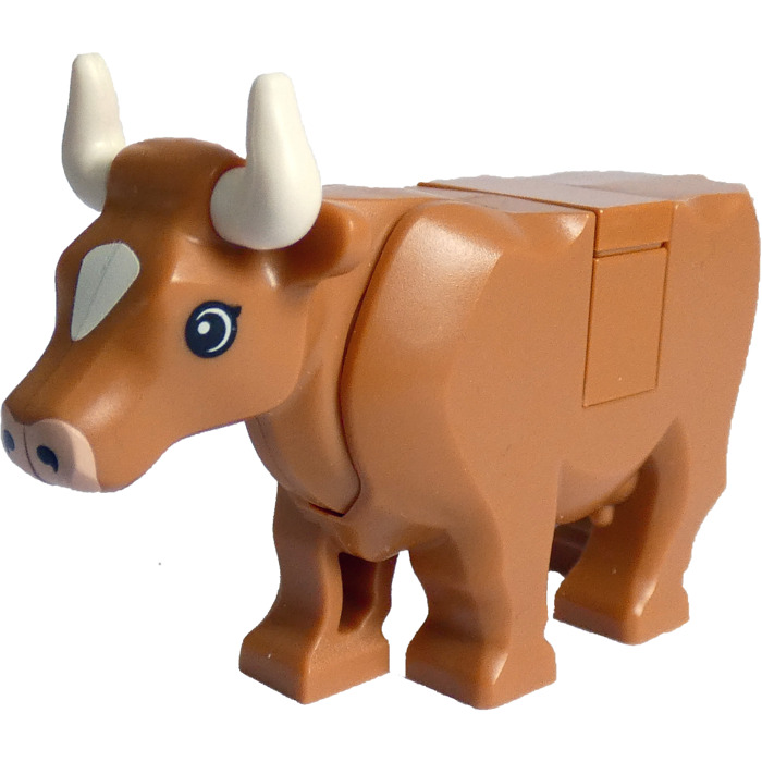 LEGO Cow with White Head Patch and Short Horns (Tile on Top) | Brick ...