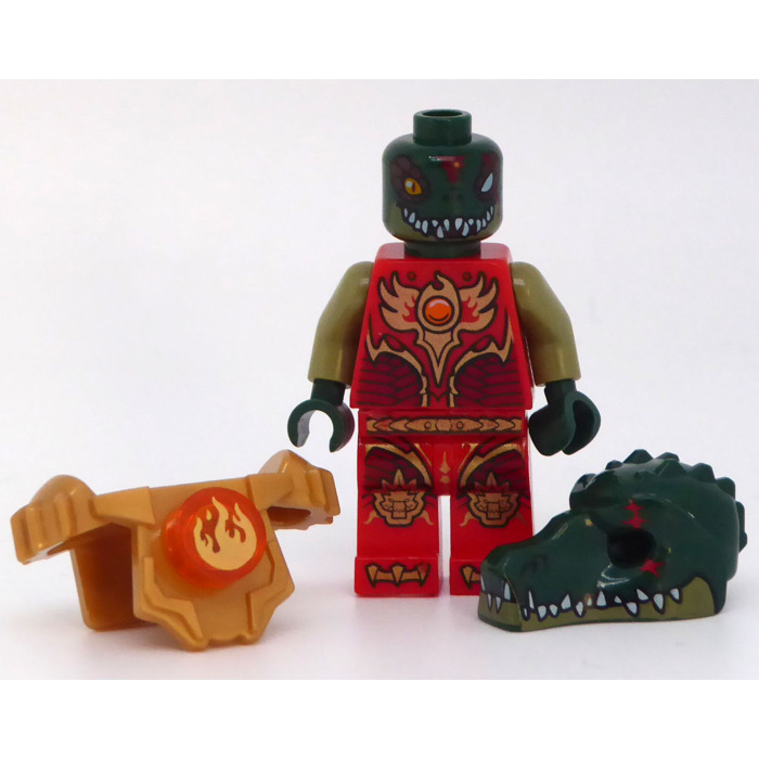 LEGO Cragger with Fire Chi and Ridged Armor with Red Torso Minifigure ...