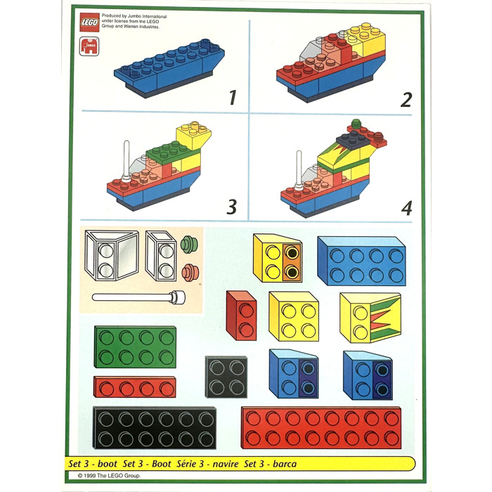 LEGO Creator Board Game Jumbo Model Card - Set 3 Boat (Green Border ...