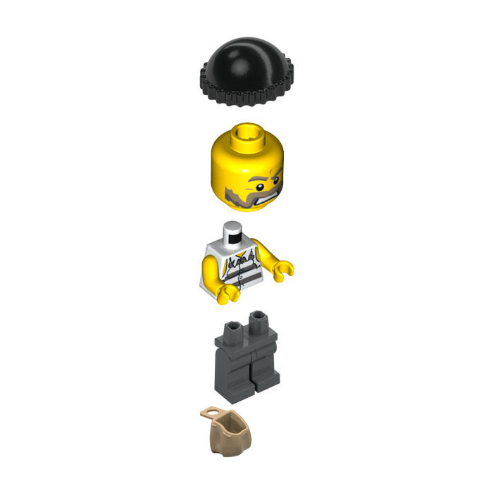 LEGO Criminal with Striped Shirt Minifigure | Brick Owl - LEGO Marketplace