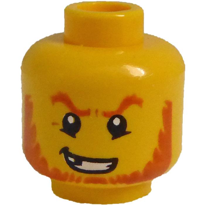 LEGO Crook Head with Dark Orange Beard and Missing Tooth (3626 / 20234 ...