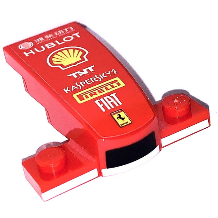 LEGO Curved Front End and Base 4 x 4 x 1.3 with White and black with ...