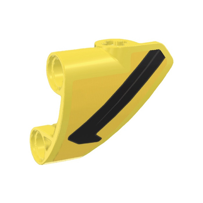 LEGO Curved Panel 10 Right with Black Stripe Sticker (2403) | Brick Owl ...