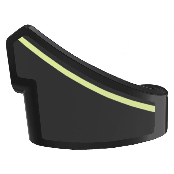 LEGO Curved Panel 10 Right with Pale Green Line Sticker (2403) | Brick ...