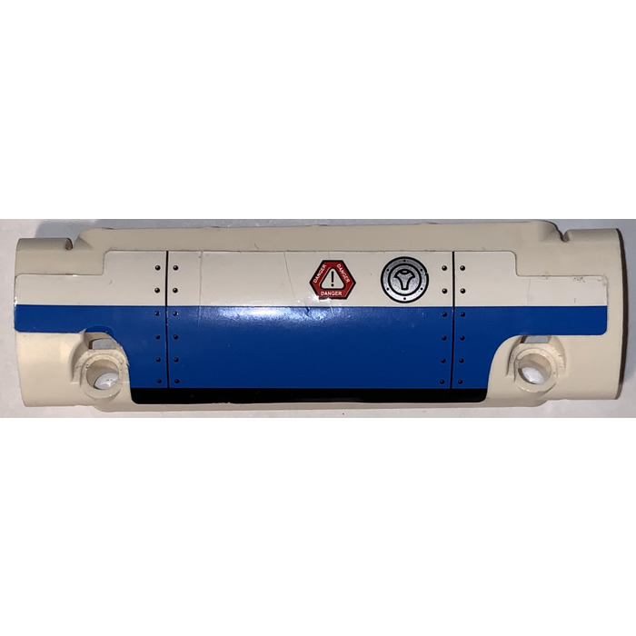 LEGO Curved Panel 11 x 3 with 2 Pin Holes with Danger Symbol silver ...