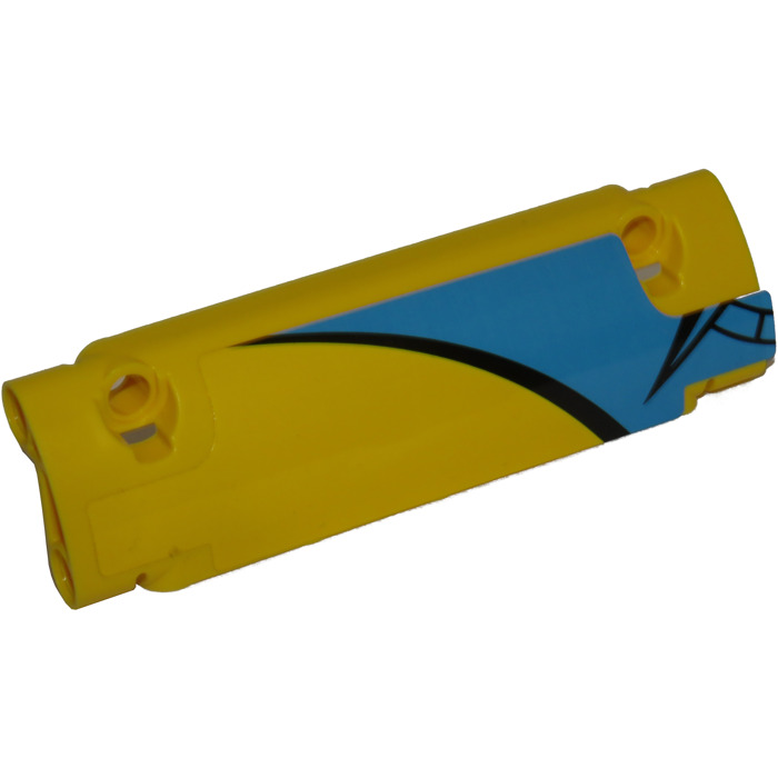 LEGO Curved Panel 11 x 3 with 2 Pin Holes with Dark Azur curved Area ...