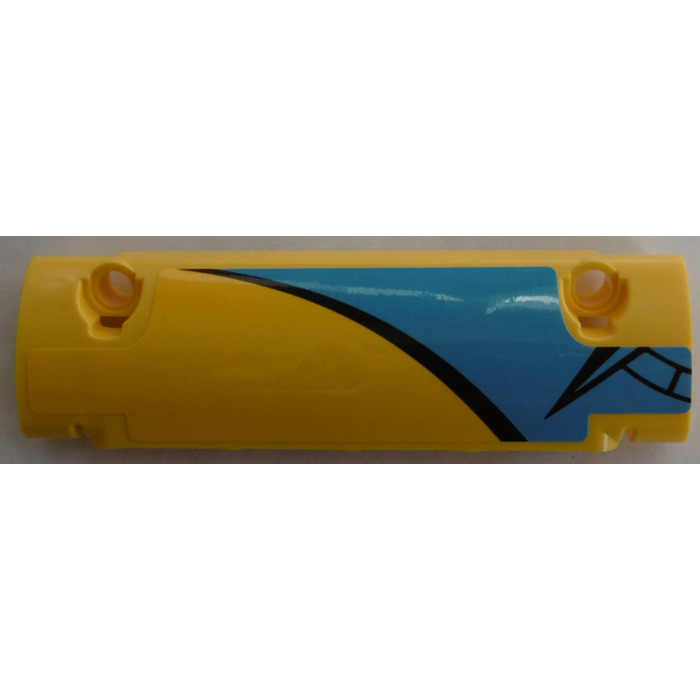 LEGO Curved Panel 11 x 3 with 2 Pin Holes with Dark Azur curved Area ...