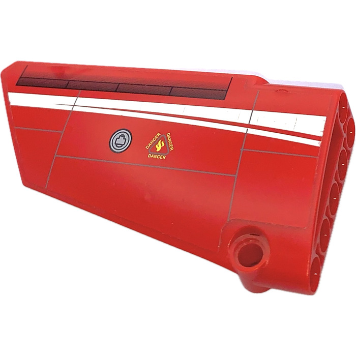 LEGO Curved Panel 17 Left with White belt and warning sign 'DANGER ...