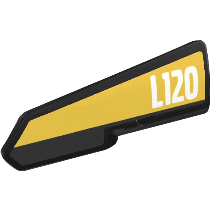 LEGO Curved Panel 21 Right with ‘L120’ on Yellow Stripe Sticker (11946 ...