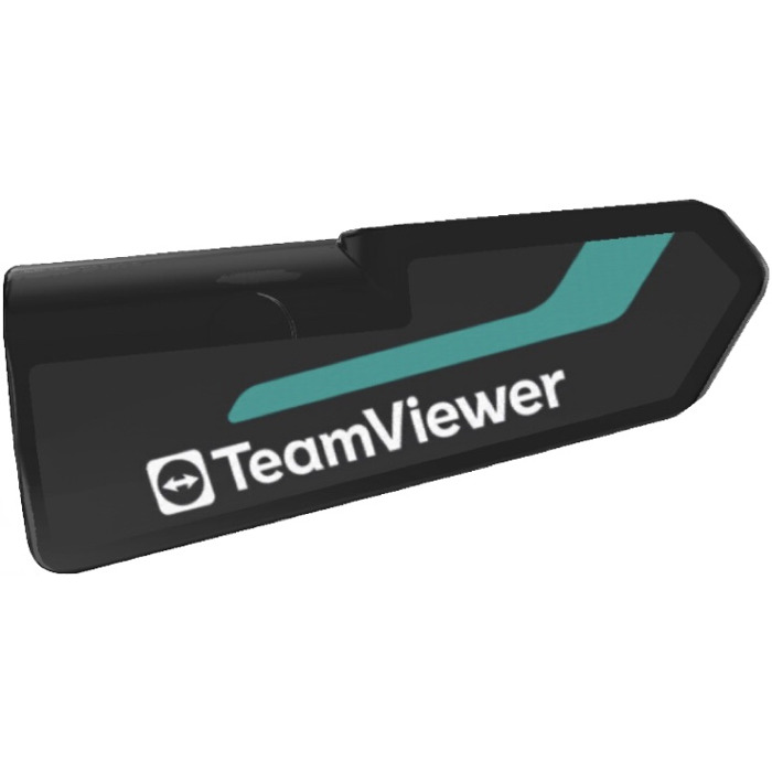 LEGO Curved Panel 21 Right with ‘TeamViewer’ and Turquoise Stripe ...