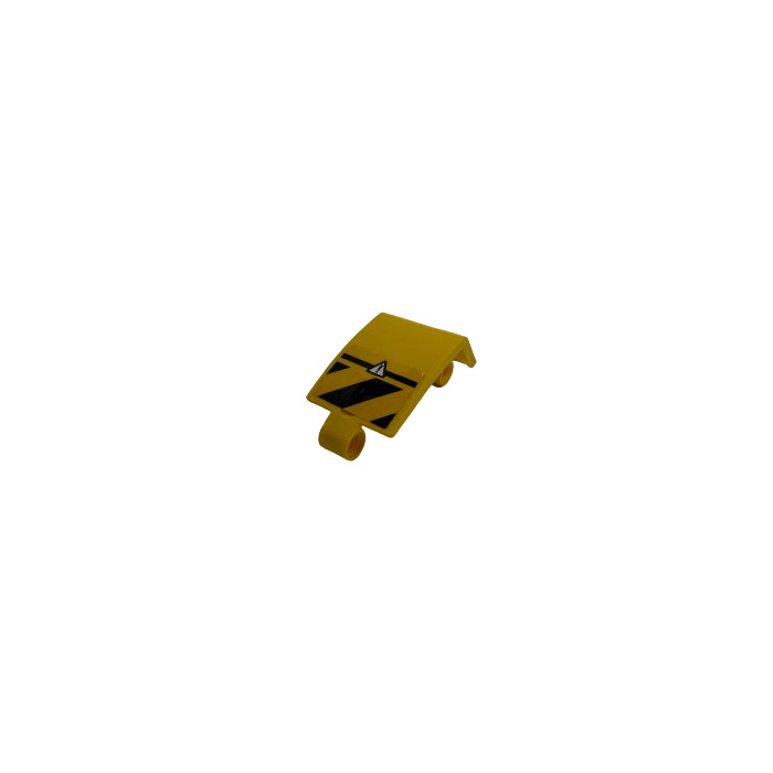 LEGO Curved Panel 3 x 6 x 3 with Exclamation Mark and Black and Yellow ...