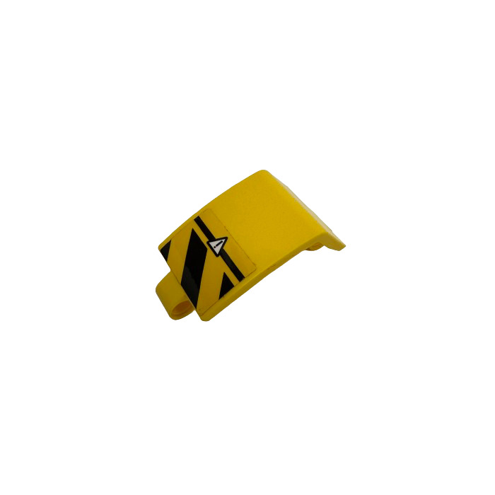 LEGO Curved Panel 3 x 6 x 3 with Exclamation Mark and Black and Yellow ...