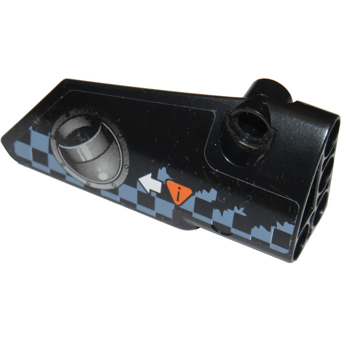 LEGO Curved Panel 4 Right with intake port, 'Caution' sign and ...