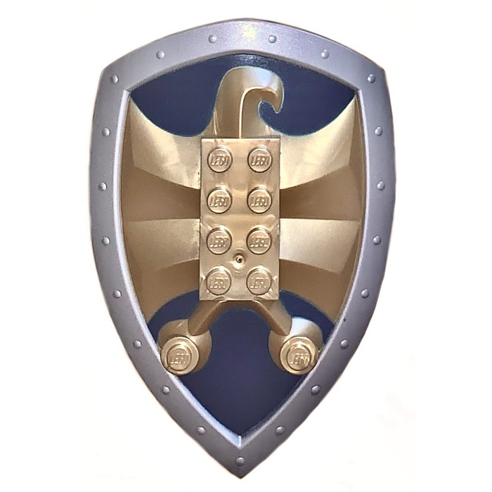 LEGO Curved Shield with Jayko Hawk and Dark Blue and Silver (50655 ...