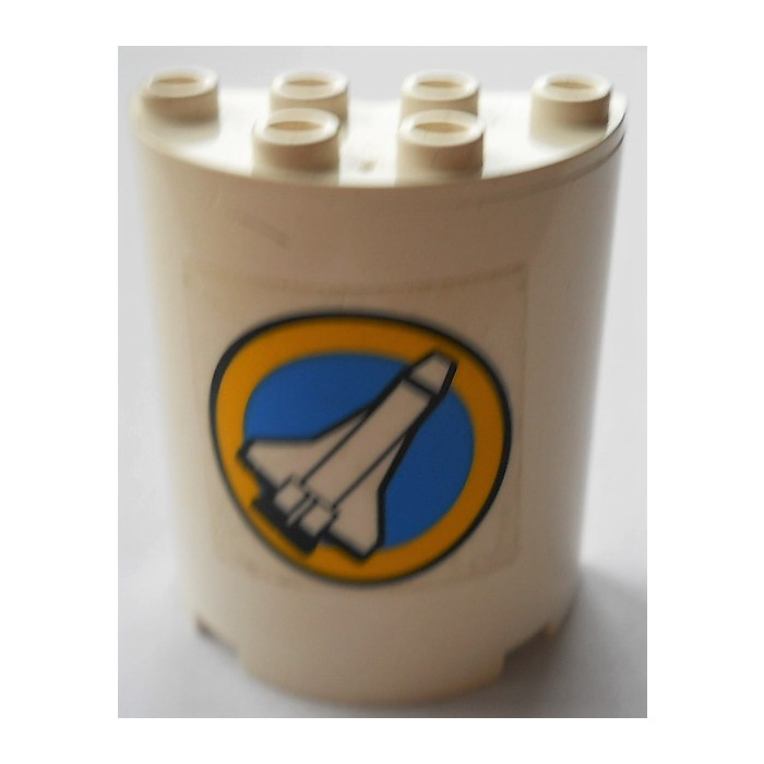 LEGO Cylinder 2 x 4 x 4 Half with Shuttle Sticker (6218) | Brick Owl ...