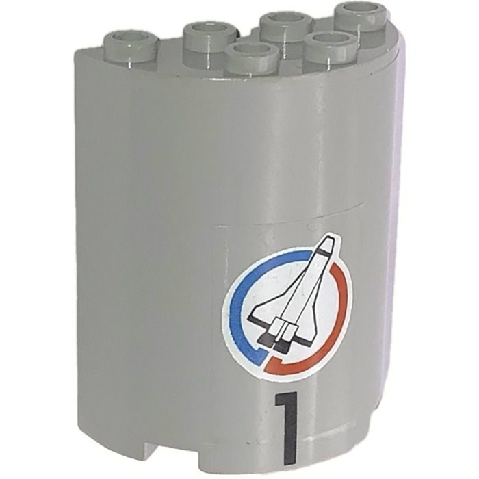 LEGO Cylinder 2 x 4 x 4 Half with Space Shuttle Sticker (6218) | Brick ...