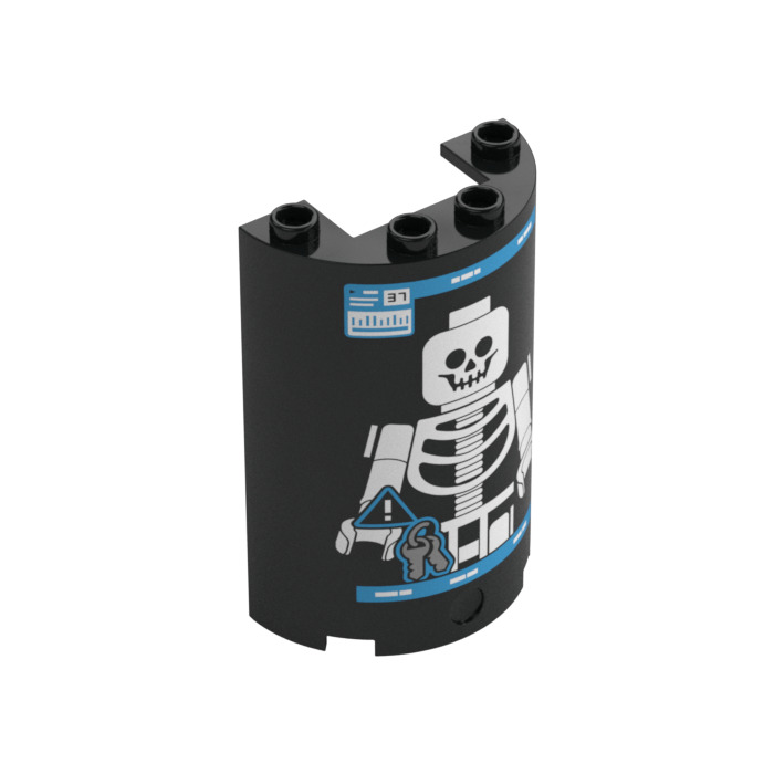 LEGO Cylinder 2 x 4 x 5 Half with White Skeleton (35312) | Brick Owl ...
