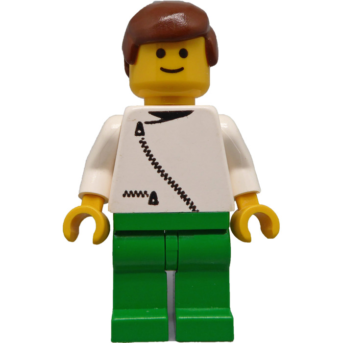 LEGO Dacta Minifigure with zippered torso and brown hair Inventory ...